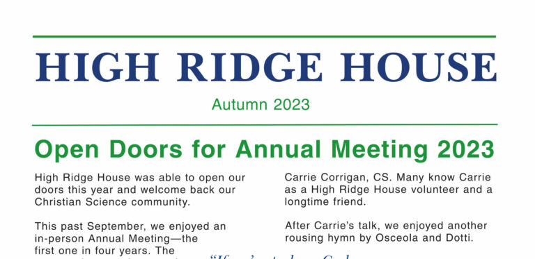 2023 Autumn Newsletter | High Ridge House