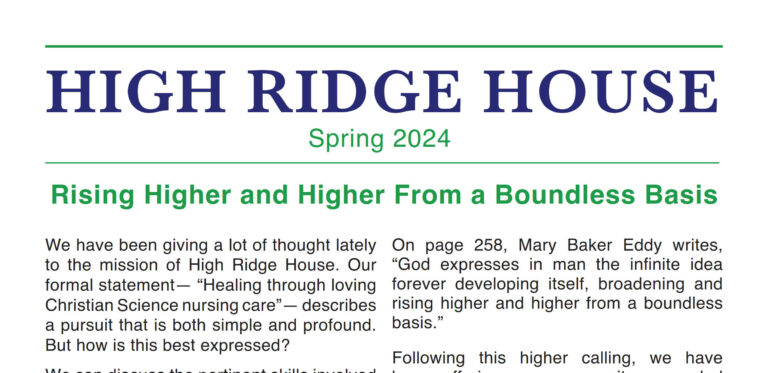 2024 Spring Newsletter | High Ridge House